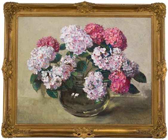Pink Hydrangeas by Frans David Oerder on artnet