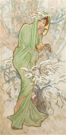 The Seasons Winter by Alphonse Mucha on artnet