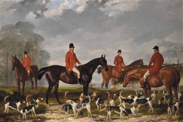 George Mure of Herringswell, Master of the East Suffolk Hunt, on a bay ...