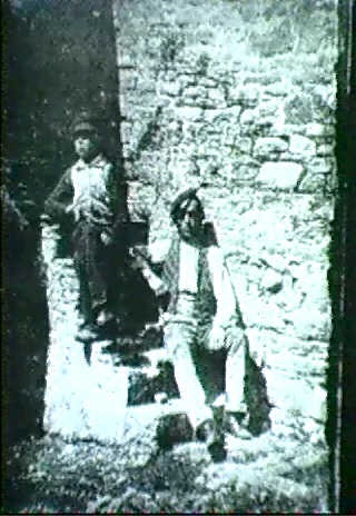 TWO ESTATE WORKERS SEATED ON STEPS, EARLY 1850S by Rev. Calvert Richard ...