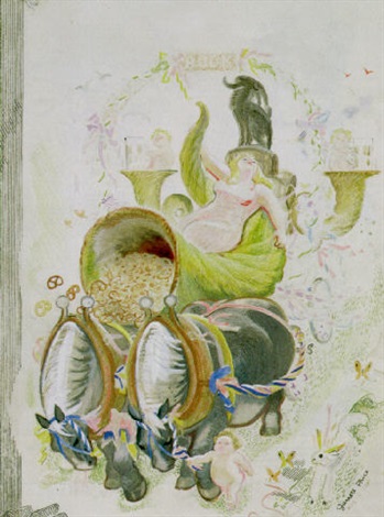 Woman lounging on parade float honoring Bock beer and pretzels by ...