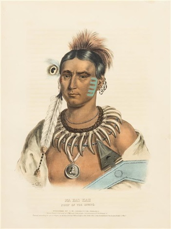 Sha-Ha-Ka, A Mandan Chief and Ma Has Kah, Chief of the Ioways Two ...