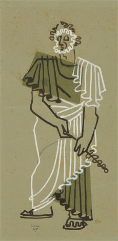 Costume Design for Oedipus Rex Habima Theatre 1947 by Shalom Sebba on ...