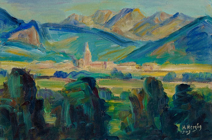 Sommerabend von der Burg in Rheineck by Heinrich Herzig on artnet