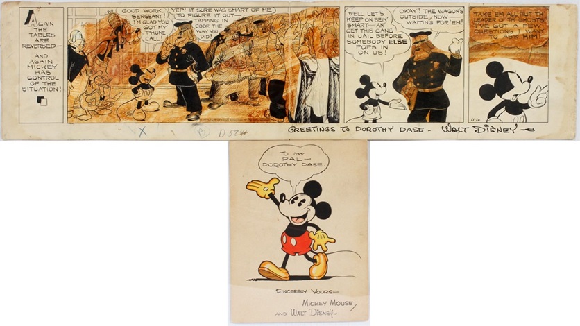 STORYBOARDCARTOON AND WATERCOLOR OF MICKEY MOUSE 2 works by Walt Disney ...