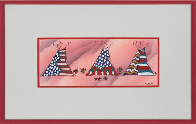 Three Ben Nelson Ahn Hia Ohm watercolor paintings The Horse Thief, She ...