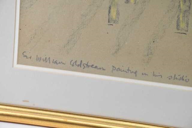 Sir William Coldstream painting in his studio at Slade School by Harold ...