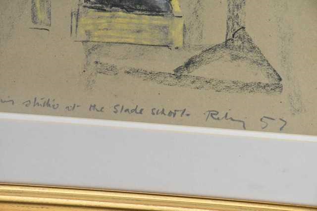 Sir William Coldstream painting in his studio at Slade School by Harold ...