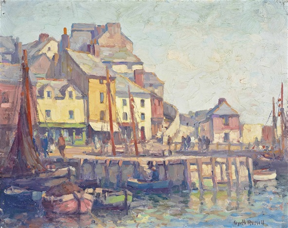The sunlit port, Brixham by Gyrth Russell on artnet