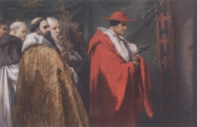 Cardinal Pandolphus at the excommunication of King John by Sir John ...