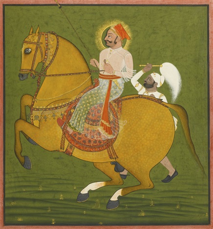 Maharao Umed Singh I of Kotah on horseback by Indian School-Kotah (18 ...