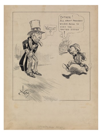 Group of 9 post-World War I era cartoons by Albert Turner Reid on artnet