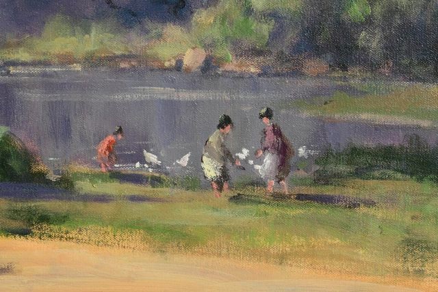 Feeding the Ducks, Ballynahinch, Connemara, Co Galway by George K ...