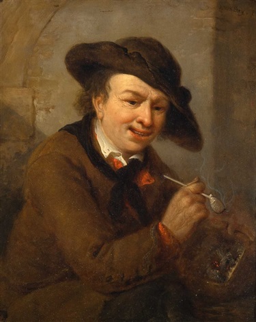 A Man Lighting his Pipe by Abraham van Stry the Elder on artnet