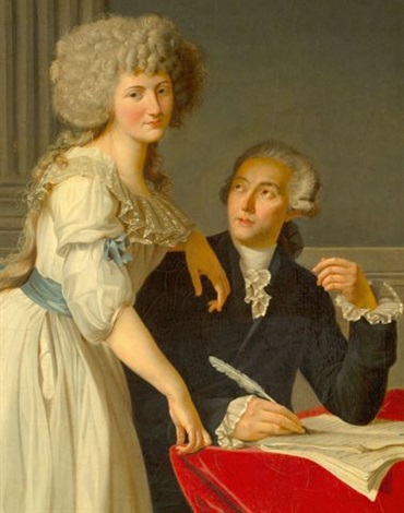 Portrait of Antoine-Laurent de Lavoisier 1743 - 1794 and his wife ...
