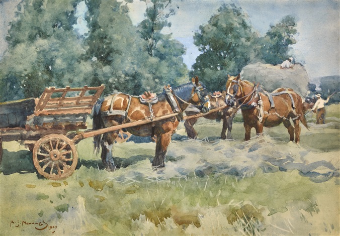 CARTING HAY by Sir Alfred Munnings on artnet