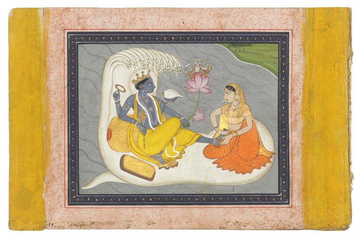 VISHNU RECLINING ON THE SERPENT ANANTA by Anonymous-Indian-Northern (19 ...