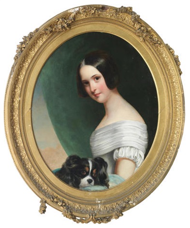 Mrs Susan Maria Ellis and Her Favourite King Charles Spaniel by Franz ...