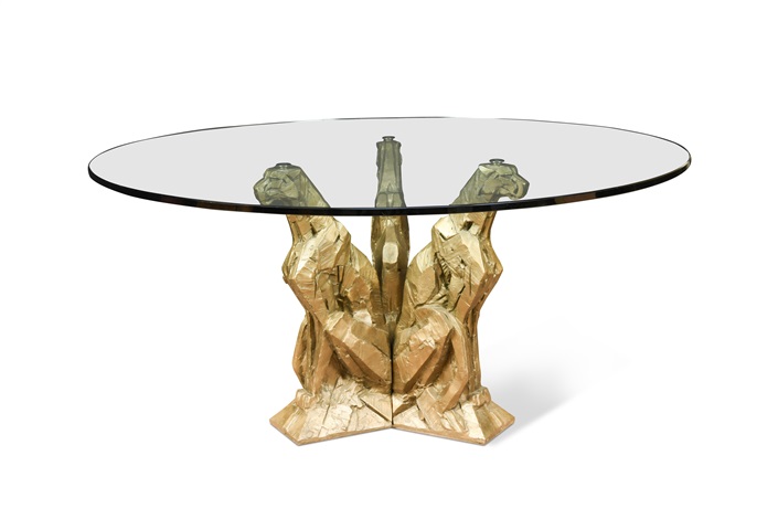 Sitting cheetah round table by Dylan Lewis on artnet