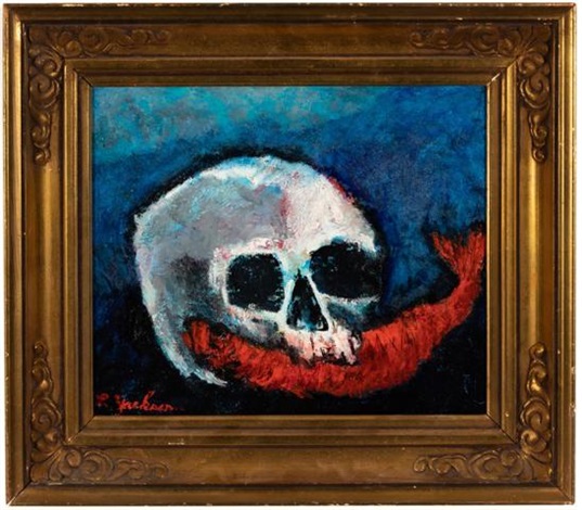 Skull with Red Fish by Clifford Jackson on artnet