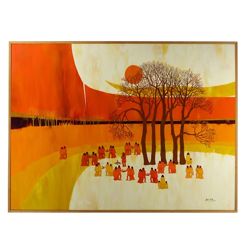 A Joan Hill painting, Cherokee Pheasant Dance, 1980 by Joan Hill on artnet