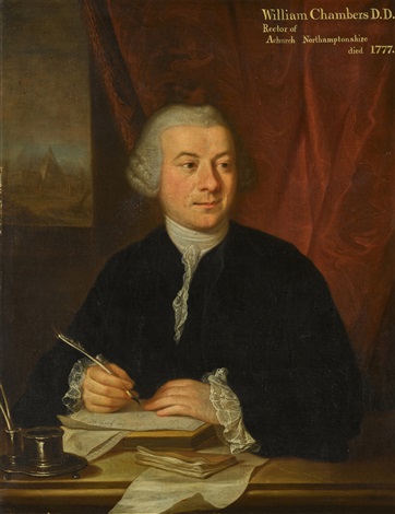 Portrait of William Chambers 17241777, Rector of Achurch, seated at a ...
