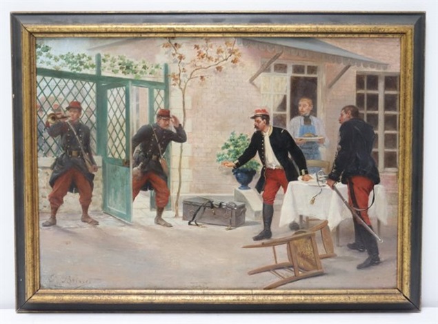 French Soldiers Called Away at Mealtime by Emile Brisset on artnet