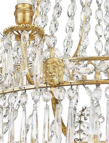 Bedeutender klassizistischer Luster in Kronenform by Werner & Mieth (Co ...