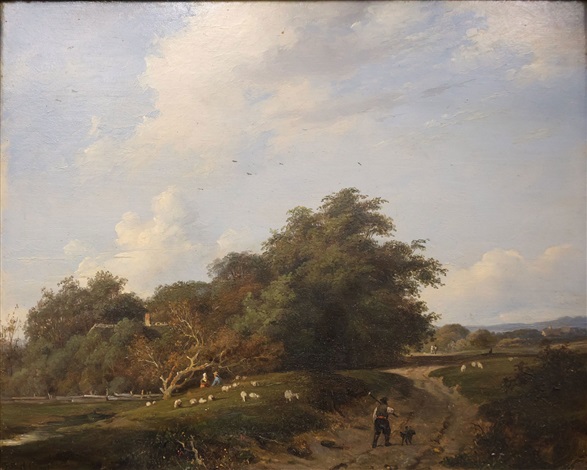 Pastoral Scene with Figures and Sheep by Jan Ernst de Groot on artnet