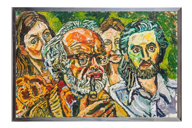 Self Portrait with George and Patti twice by John Bratby on artnet