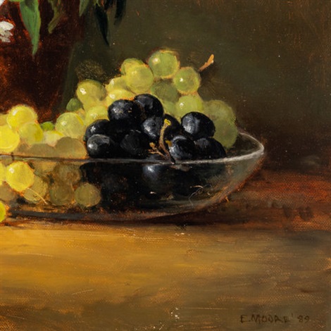 Still Life with Potted Flowers and Fruits by Eleanor Moore on artnet