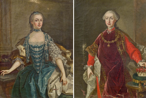 Pendants - Isabella von Bourbon-Parma und Kaiser Joseph II pair by ...