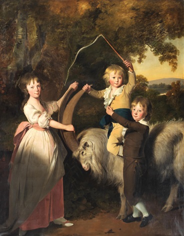 Group portrait of Elizabeth, Charles and John Arkwright, standing three ...