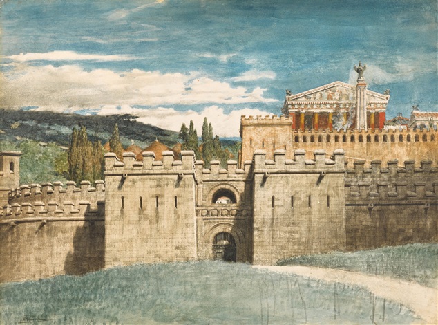 Antium seen from outside the city walls by Sir Lawrence Alma-Tadema on ...