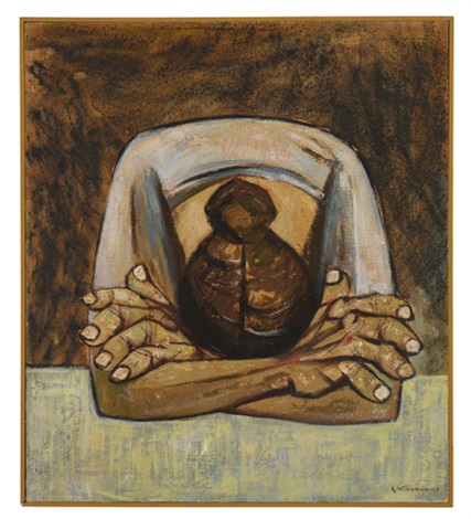 Woman with Head on Table by Eduardo Kingman on artnet