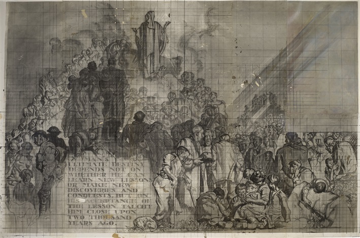 Mans Ultimate Destiny, Working Photomontage for the Rockefeller Center ...