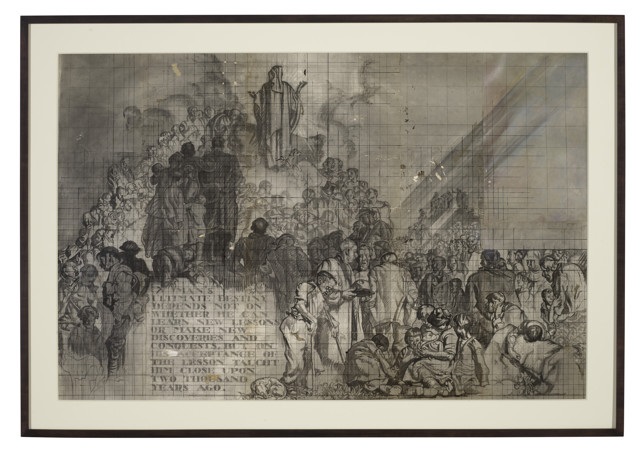 Mans Ultimate Destiny, Working Photomontage for the Rockefeller Center ...