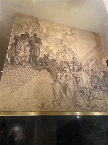 Mans Ultimate Destiny, Working Photomontage for the Rockefeller Center ...