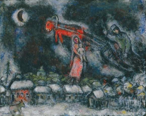 Lâne rouge au dessus du village by Marc Chagall on artnet