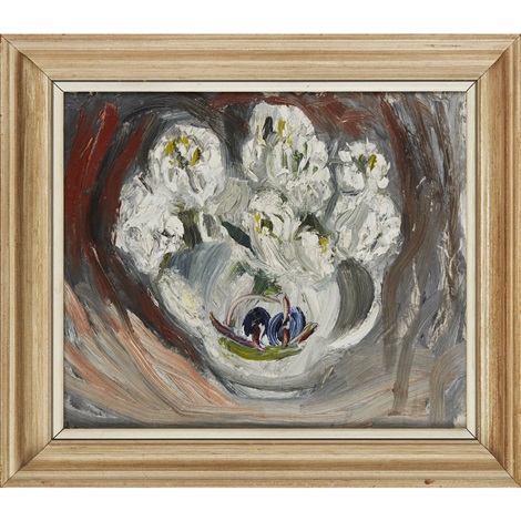STILL LIFE OF WHITE CYCLAMEN by Anne Redpath on artnet