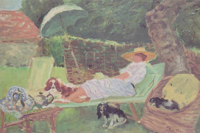 Jessie reading in the garden at Mill Cottage by Paul Lucien Maze on artnet