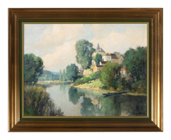 Le village de Carannac sur la Dordogne by Georges Charles Robin on artnet