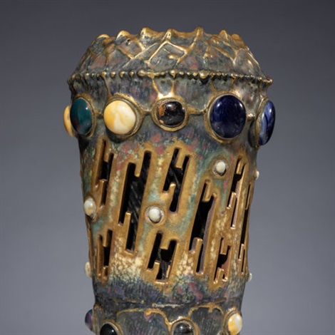 Amphora Gres Bijou Lightning Bolt vase, Austria, c. 1902 by Riessner ...