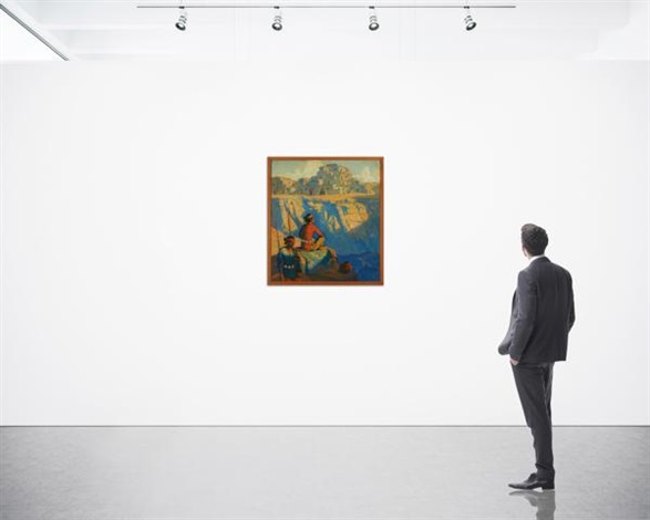 Figures With A View Of Walpi Pueblo, Arizona by Hernando Gonzallo Villa ...