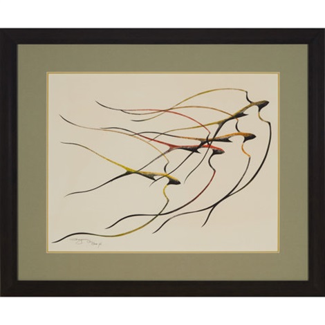 UNTITLED FOUR SWALLOWS IN FLIGHT, 1976 by Benjamin Chee Chee on artnet