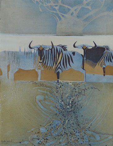 Wildebeest and Baobab by Keith Joubert on artnet