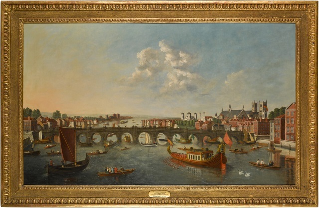 London, a view of the Thames and Old Westminster Bridge looking towards ...
