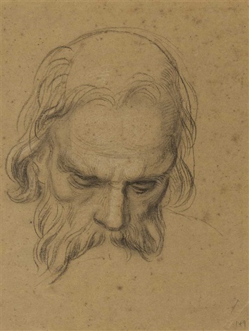 Study for the Head of Noah for Noah Building the Ark from Dalziels ...