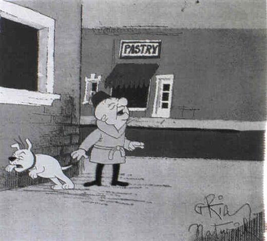 Mr. Magoo stands with his dog by UPA Studios on artnet