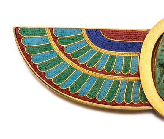 Egyptian-Revival Faience and Micromosaic Brooch by Castellani on artnet